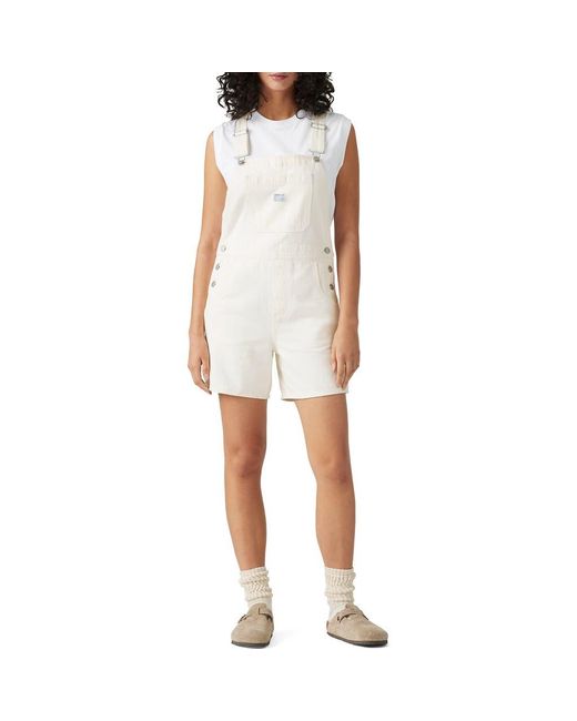 Levi's Denim Utility Shortalls in White | Lyst