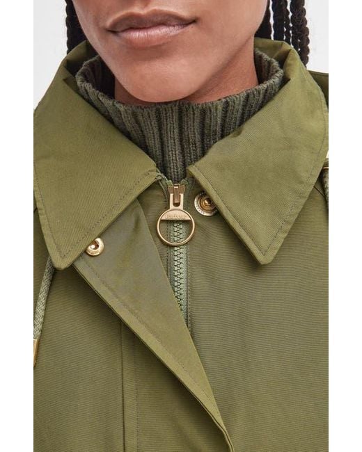Barbour Francis Waterproof Insulated Coat With Removable Hood in Green ...