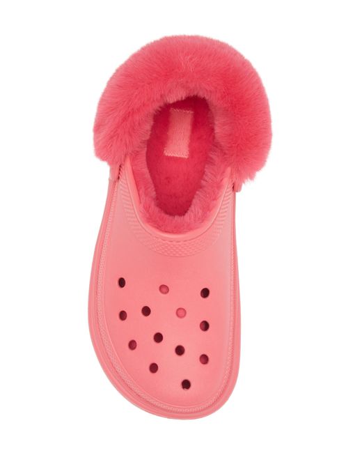 Crocs™ Gender Inclusive Stomp Faux Fur Platform Clog in Pink | Lyst