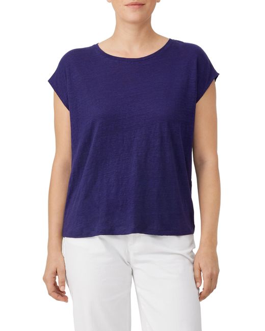 Eileen Fisher Boxy Organic Linen Top in Blue | Lyst Eileen Fisher Boxy Organic Linen Top in Blue | Lyst