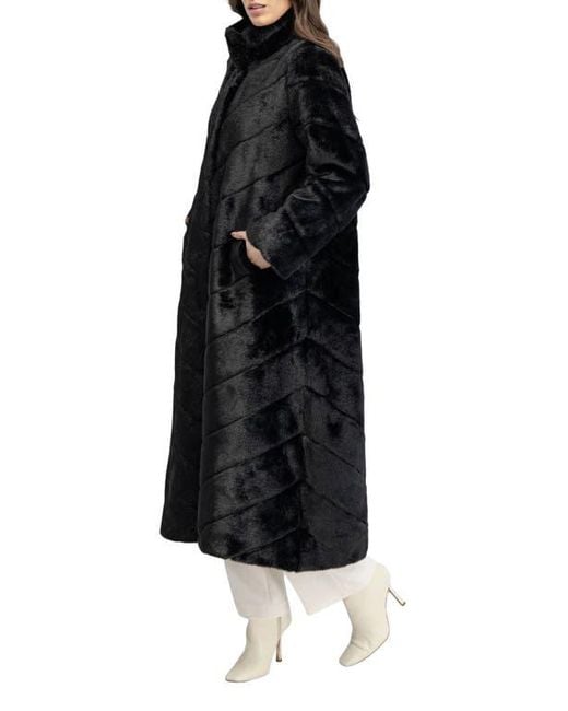 Lyla Grant Fur-Free Mink (Faux Fur) Coat in Black | Lyst