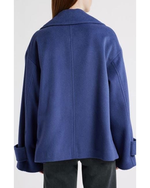 Bernardo Single Breasted Crop Coat in Blue | Lyst