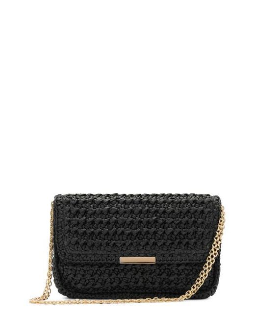 Mango Braided Raffia Bag in Black | Lyst