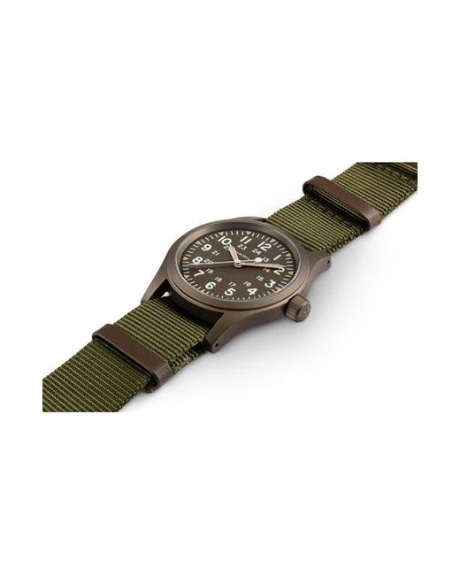 Hamilton Khaki Field Mechanical Nato Strap Watch, 38Mm in Green | Lyst