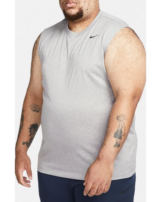Nike Dri-fit Legend Fitness Muscle T-shirt in White for Men | Lyst