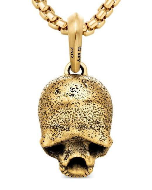 David Yurman Memento Mori Skull Amulet 18K With Diamonds in Metallic | Lyst