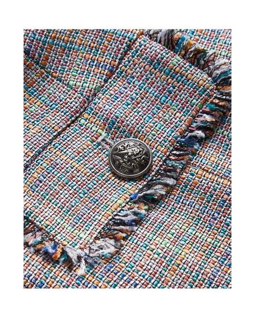 Ted Baker Mayumi Metallic Tweed Crop Jacket in Gray | Lyst