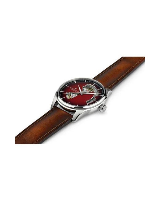 Hamilton Jazzmaster Open Heart Automatic Leather Strap Watch, 40Mm in ...