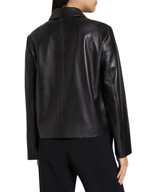 Theory Boxy Patch Pocket Leather Jacket in Black | Lyst