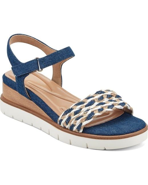 Easy Spirit Edythe Wedge Sandal in Blue | Lyst
