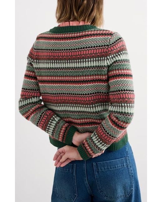 Seasalt Cornwall Percella Cove Fair Isle Merino Wool Blend Cardigan | Lyst