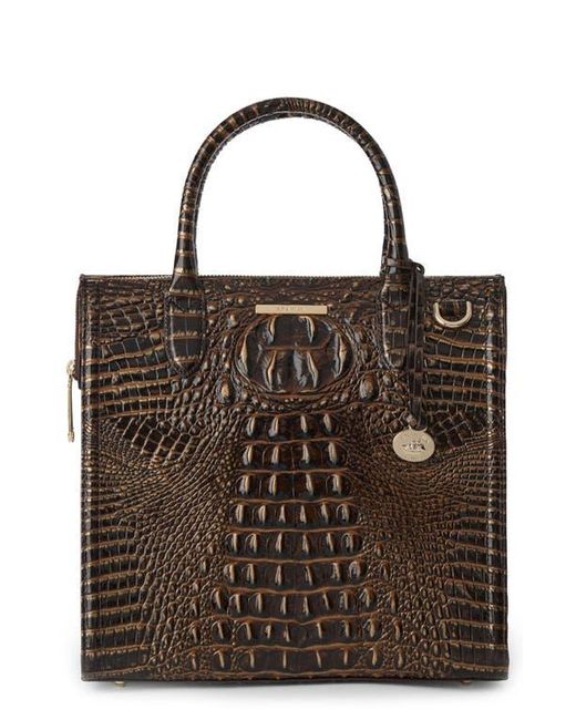 Brahmin Caroline Croc Embossed Leather Satchel in Brown | Lyst