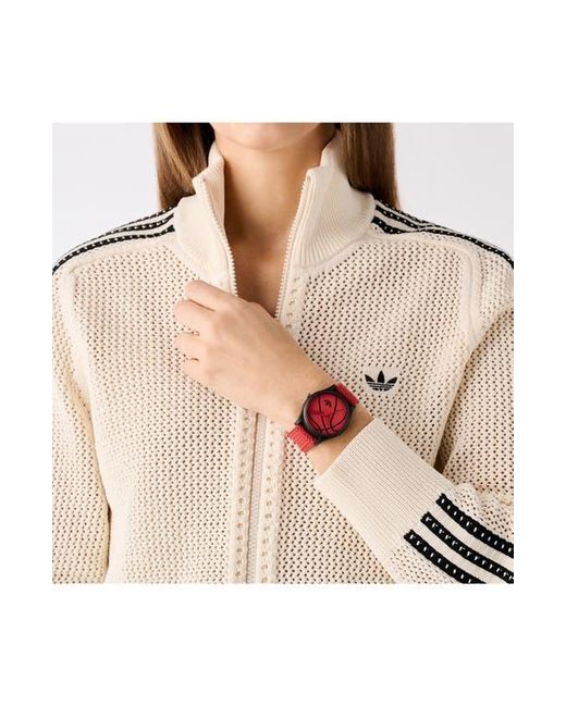 adidas Ao Style Basketball Dial Webbing Strap Watch, 39Mm in Red | Lyst