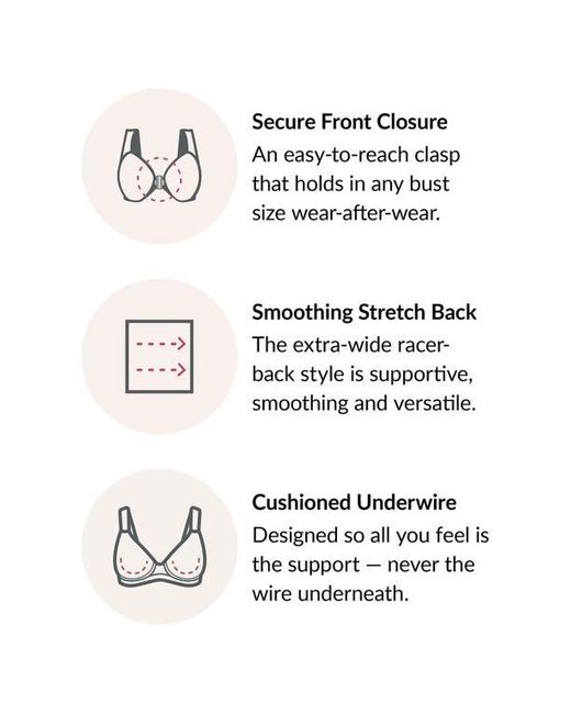 Glamorise Wonderwire Front Close Smoothing Underwire Bra in Black | Lyst