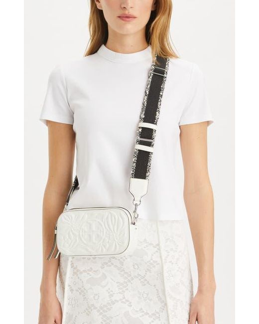 Tory Burch Miller Floral Embossed Mini Leather Crossbody Bag | Lyst