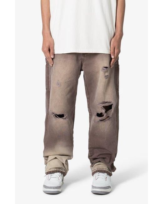 MNML Ultra Baggy Ripped Work Pants in Natural for Men | Lyst