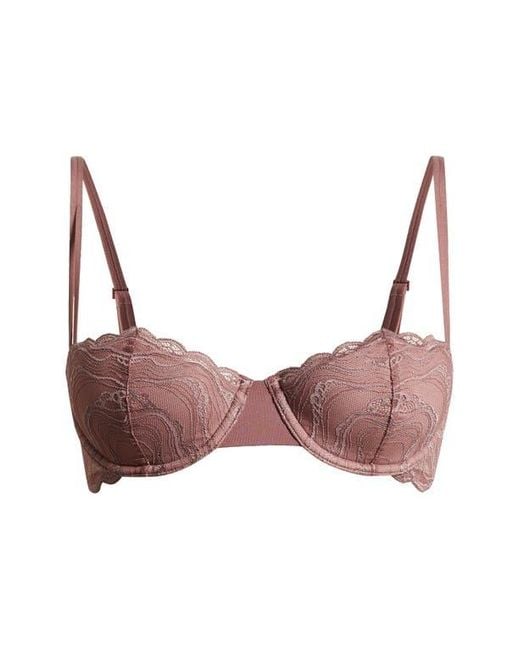 Calvin Klein Essentials Light Lace Underwire Bra in Brown | Lyst