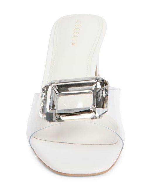 Cecelia New York Park Avenue Jewel Detail Sandal in White | Lyst
