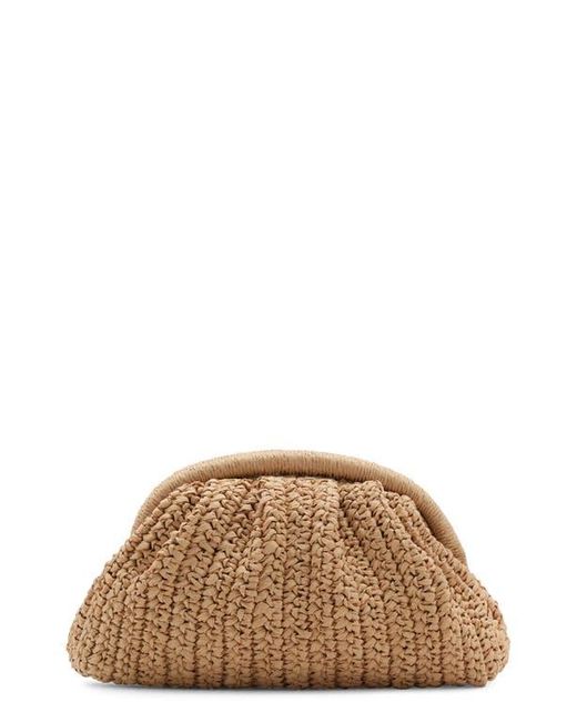 Mango Natural Fiber Clutch Bag With Removable Chain Strap in Brown | Lyst