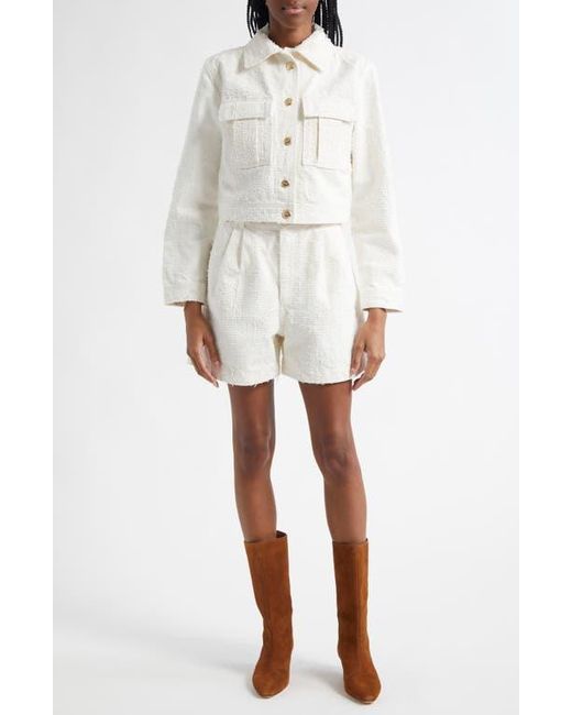 FARM Rio Cotton Tweed Jacket in White | Lyst