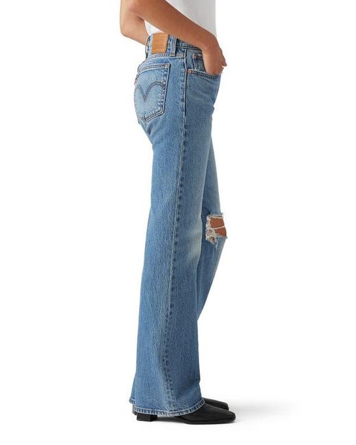 Levi's Wedgie Ripped Bootcut Jeans in Blue | Lyst