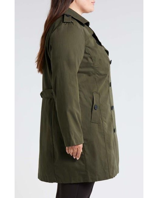 UNIVERSAL STANDARD Derjon Double Breasted Trench Coat in Green | Lyst