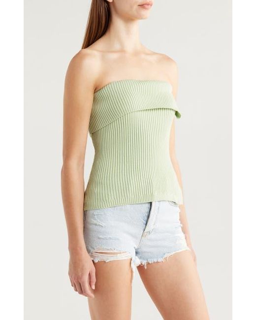 PacSun Kate Side Button Foldover Rib Tube Top in Green | Lyst