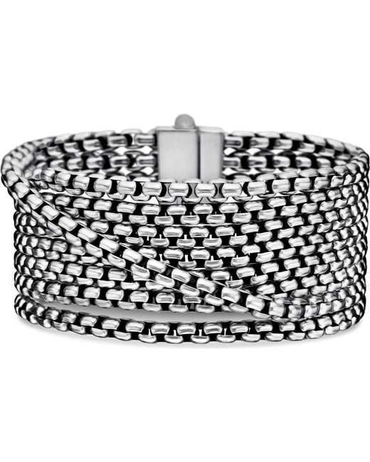 David Yurman Box Chain Eight Row Bracelet in Black | Lyst