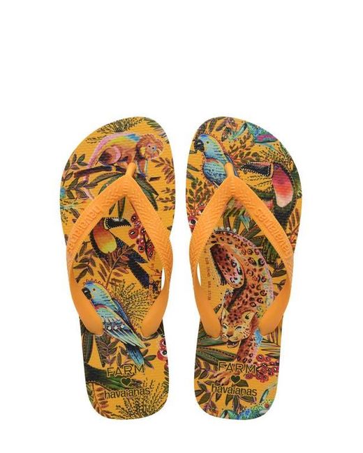 Havaianas X Farm Rio Into The Jungle Flip Flop in Metallic | Lyst