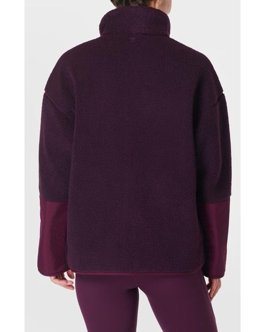 Sweaty Betty Front Zip Fleece Jacket in Purple | Lyst