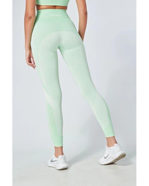 Twill Active Recycled Color Block Body Fit Leggings in Green | Lyst
