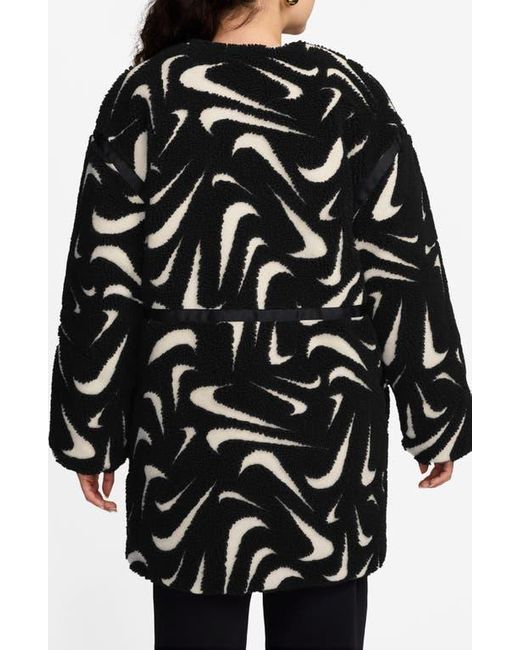 Nike Sportswear Cozy Loose Textured Jacket in Black | Lyst