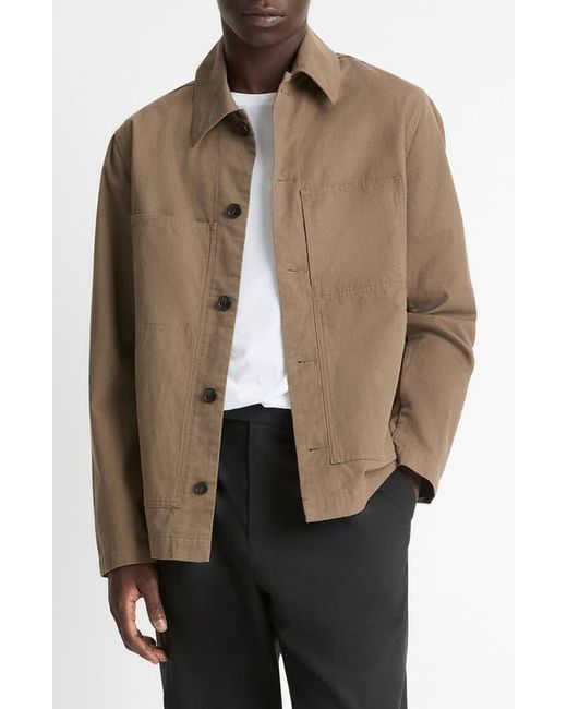 Vince Cotton & Linen Chore Jacket in Natural for Men | Lyst