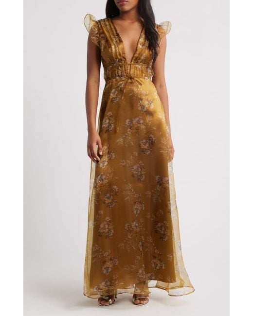 Lulus Eliza Organza Gown in Brown | Lyst