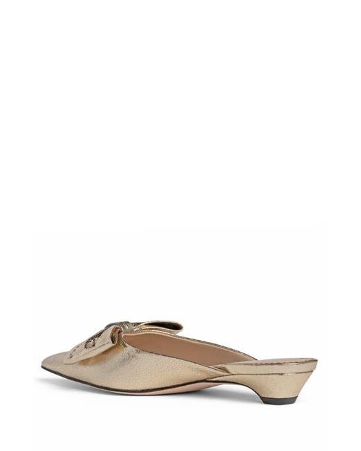 Allegra James Bowie Leather Bow Slide in Metallic | Lyst