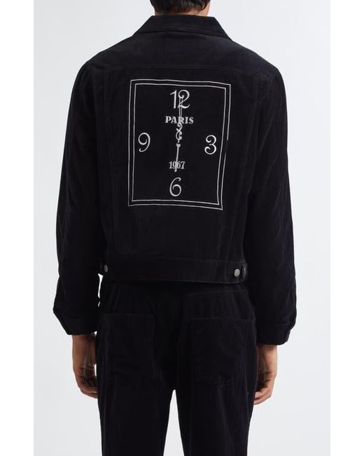 MIDNIGHT RODEO Embroidered Velvet Trucker Jacket in Blue for Men | Lyst