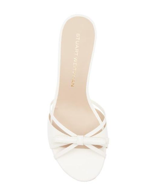 Stuart Weitzman Felicity Slide Sandal in White | Lyst