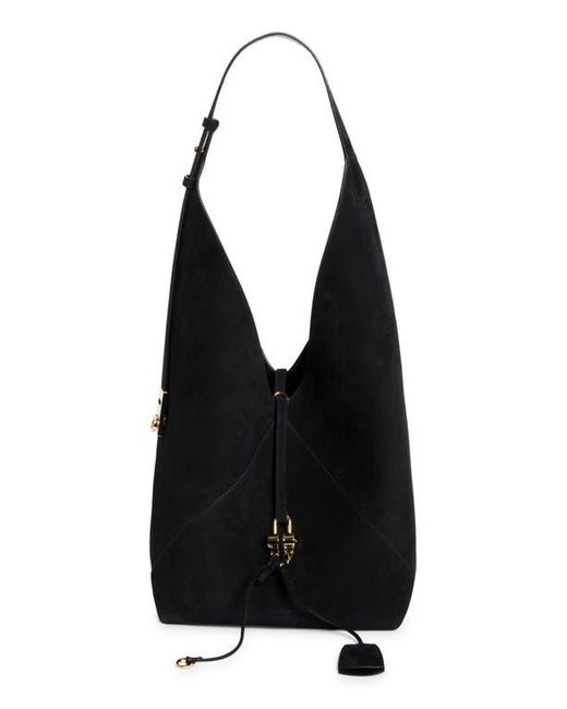 Ferragamo Origami Suede Hobo Bag in Black | Lyst