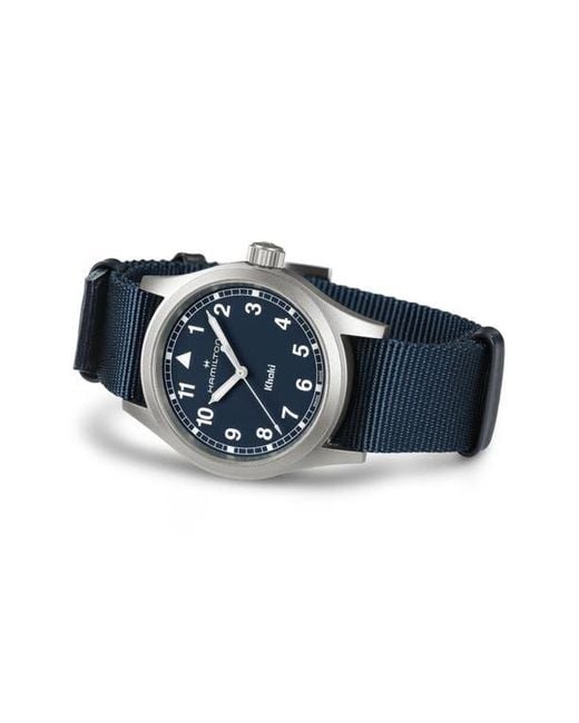 Hamilton Khaki Field Nato Strap Watch, 38Mm in Black for Men | Lyst