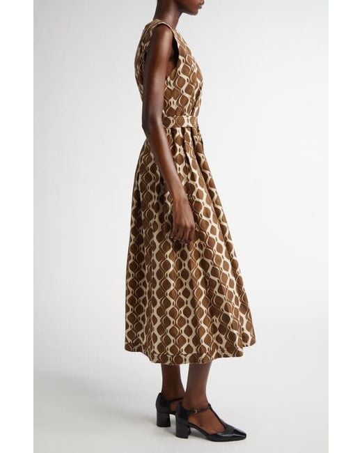 Max Mara Amati Print Poplin Midi Dress | Lyst