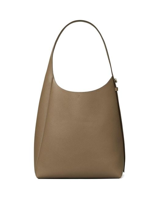 Tory Burch Romy Pebble Leather Hobo Bag in Brown | Lyst