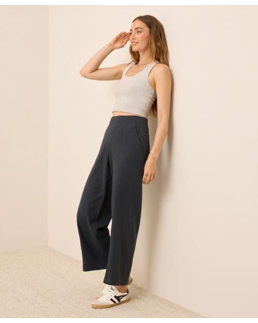 Pact Organic Cotton Airplane Pintuck Wide Leg Pant in Blue | Lyst