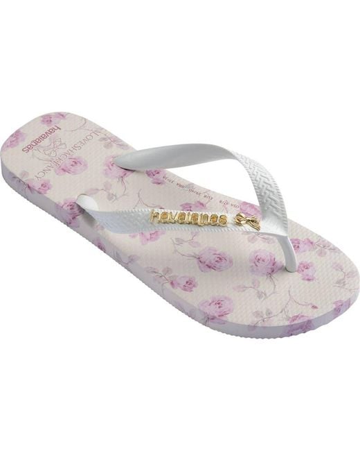Havaianas Slim Square Logo Flip Flop in White | Lyst