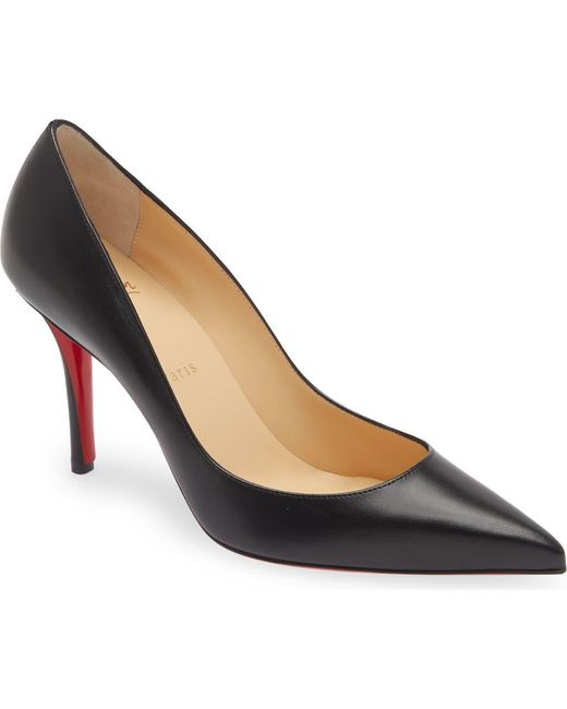 Christian Louboutin Apostrophy Pointy Toe Leather Pump in Blue | Lyst