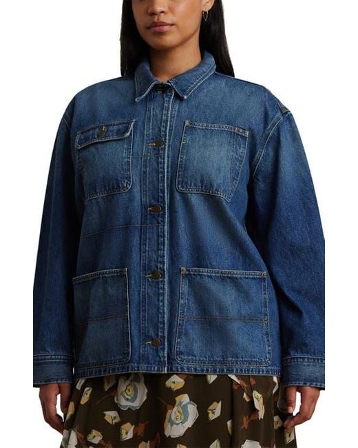 Ralph Lauren Denim Shirt Jacket in Blue | Lyst
