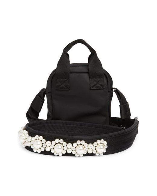 Simone Rocha Mini Classic Beaded Bow Crossbody Bag in Black | Lyst