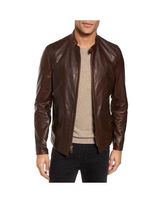 Schott Nyc Café Racer Unlined Cowhide Leather Jacket in Brown for Men ...