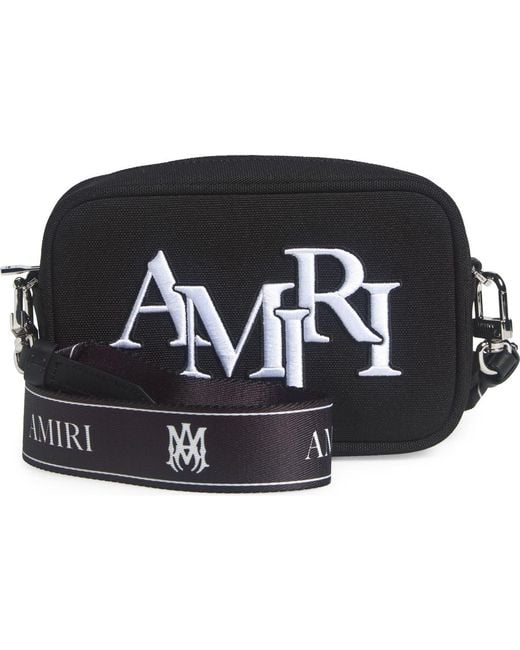 Amiri Staggered Logo Canvas Camera Bag in Black for Men | Lyst