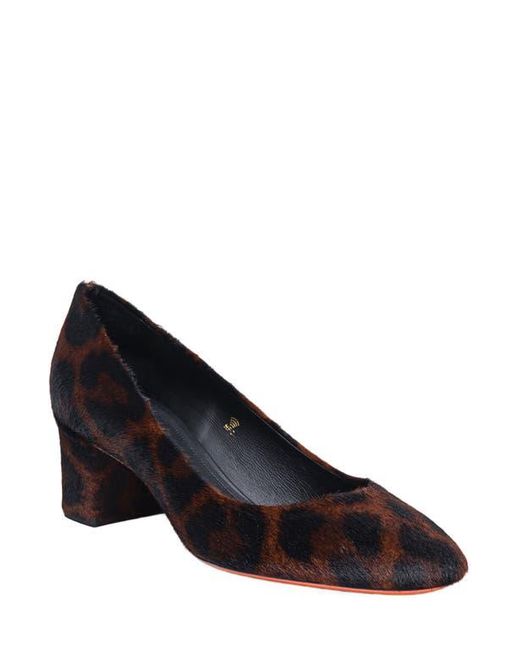Santoni Animal-Print Cavallino Low-Heel Pump in Blue | Lyst