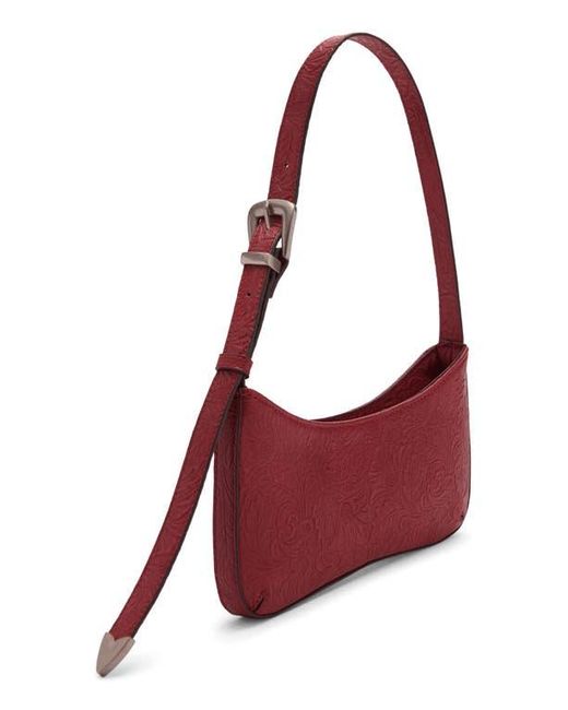 Mango Embossed Faux Leather Shoulder Bag in Red | Lyst